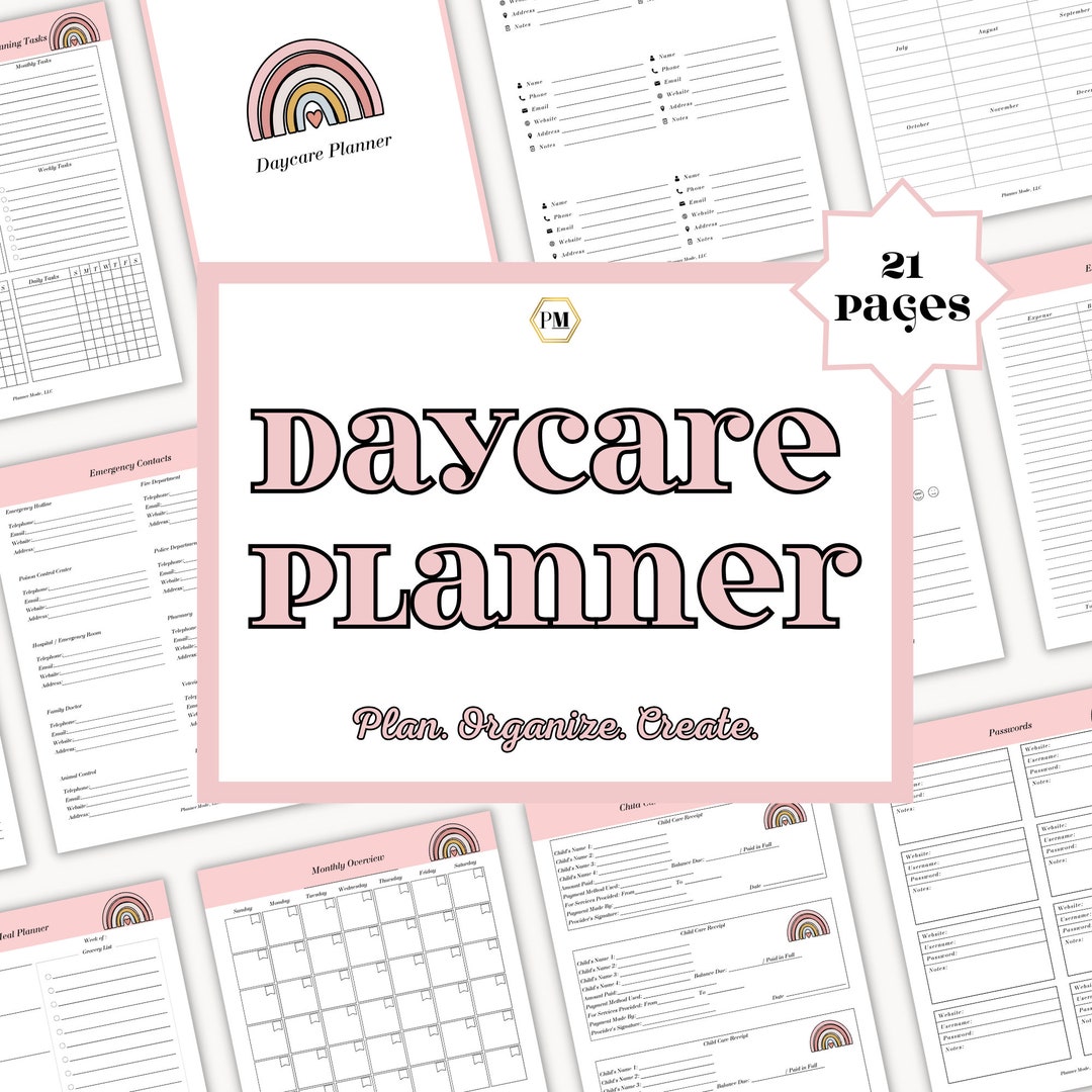 Daycare Forms Bundle, Business Planner, Child Care Planner, Printable ...