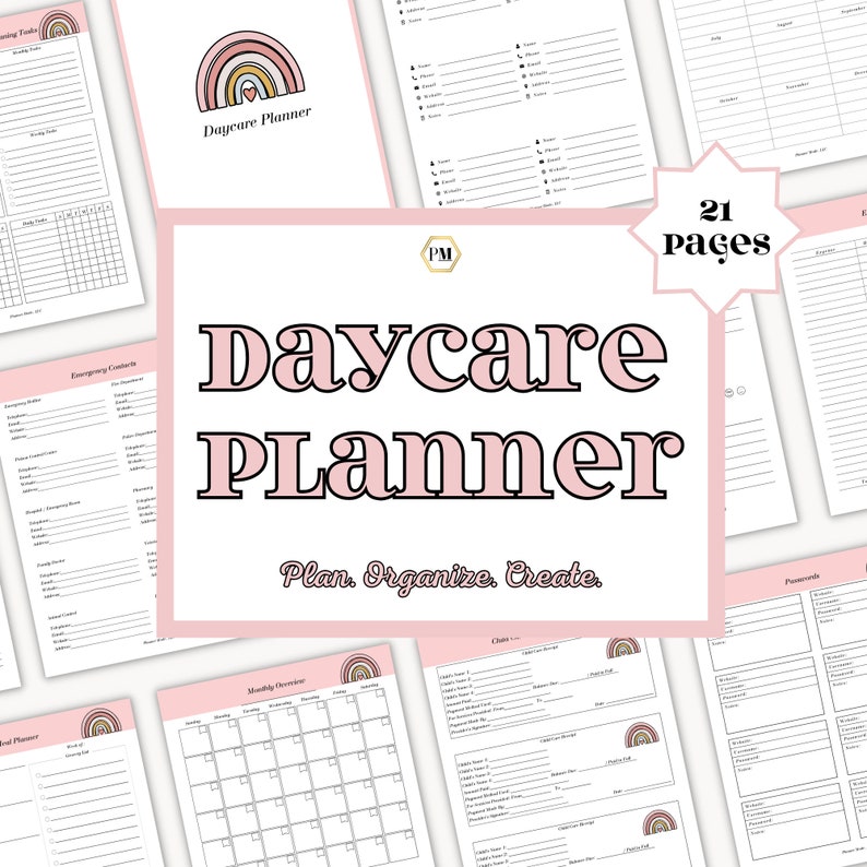 Daycare Forms Bundle, Business Planner, Child Care Planner, Printable ...