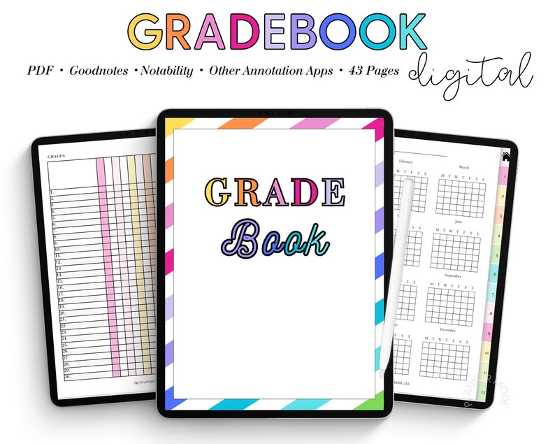 Digital Goodnotes Teacher Gradebook: Homeschool Student Grade Tracker ...