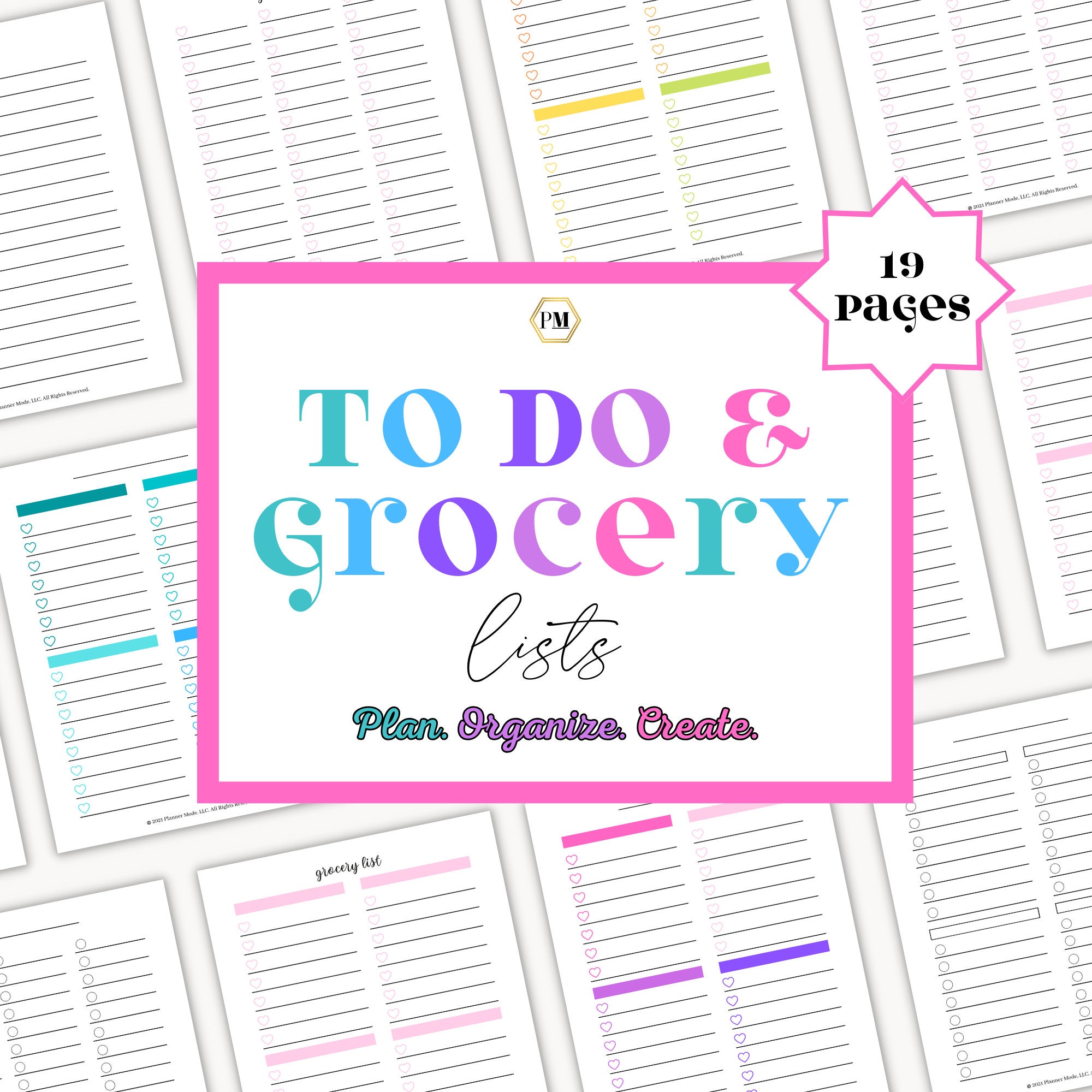 Printable to Do & Grocery List Bundle (digital Download) - Etsy