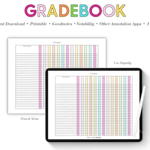 Teacher Grading System, Grade Tracker, Digital Gradebook, Grade Book ...