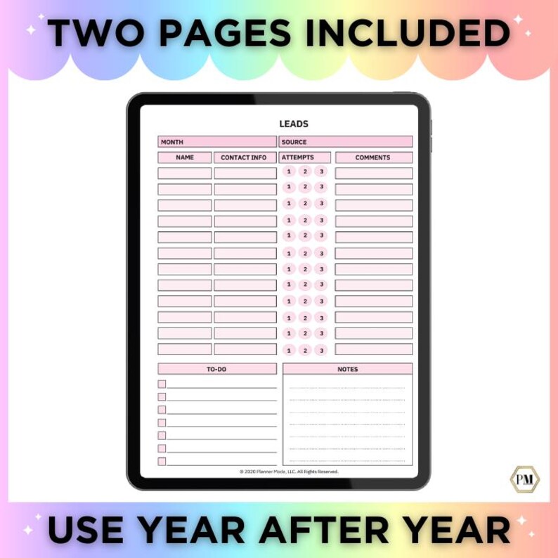 Lead Tracker: Printable Call Log, Follow up (letter Size) (digital ...