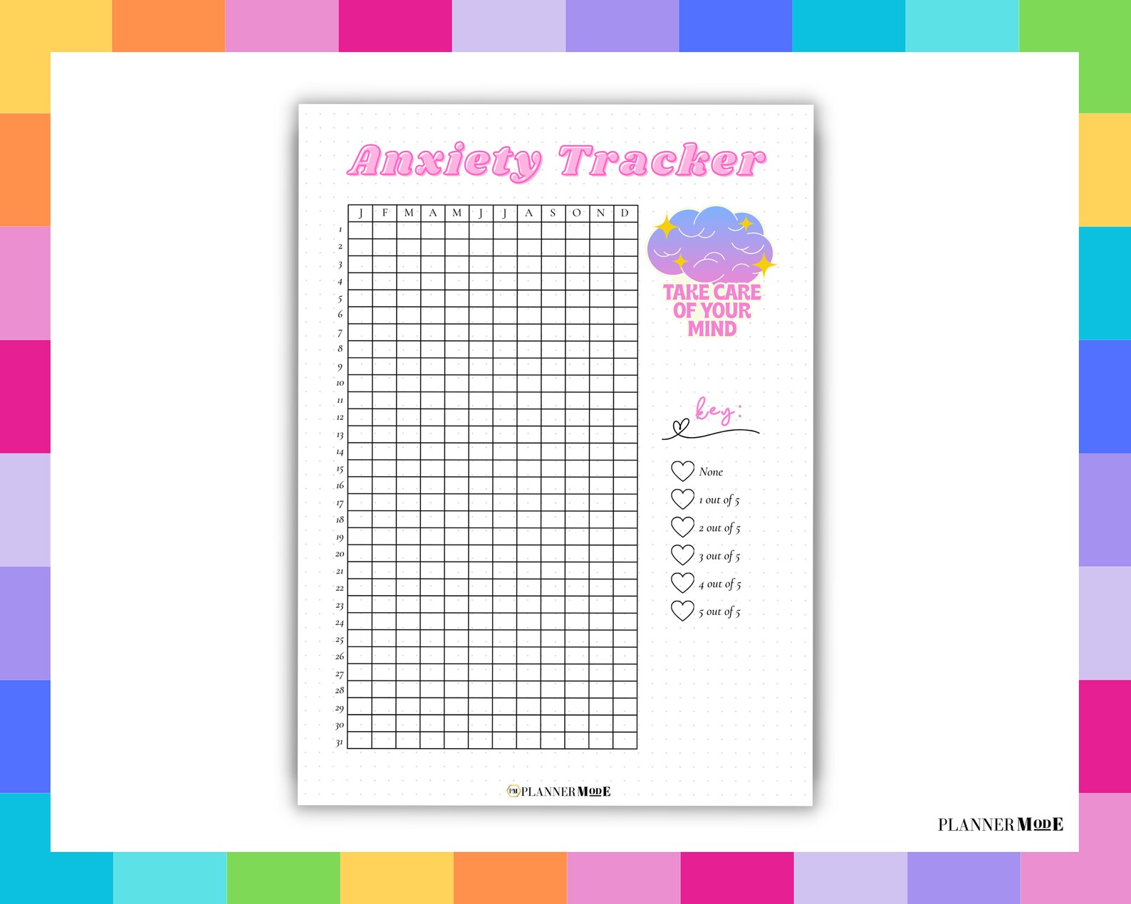 Anxiety Tracker, Mood Tracker, Stress, Overthinking Journal, Self Doubt ...