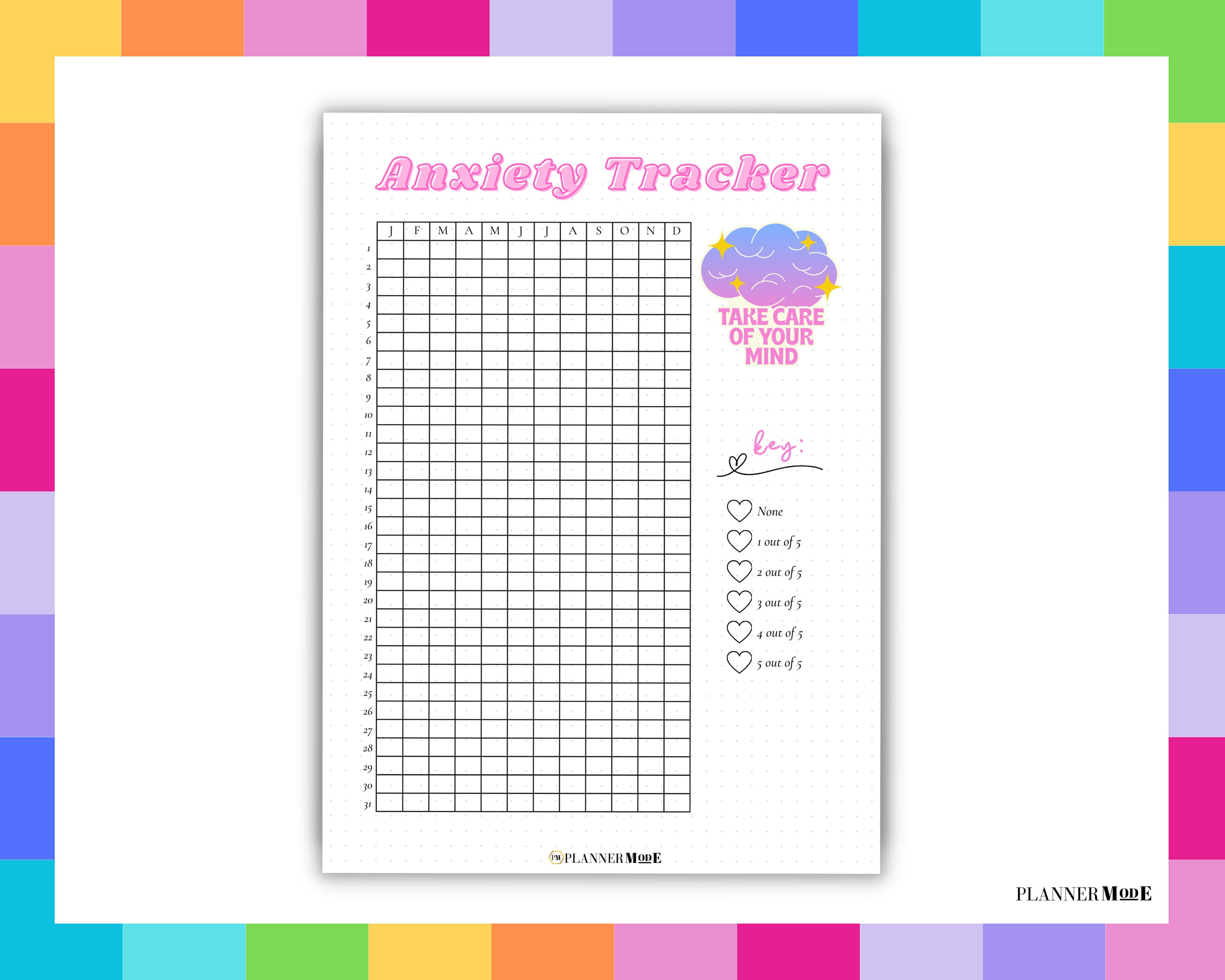 Anxiety Tracker, Mood Tracker, Stress, Overthinking Journal, Self Doubt ...