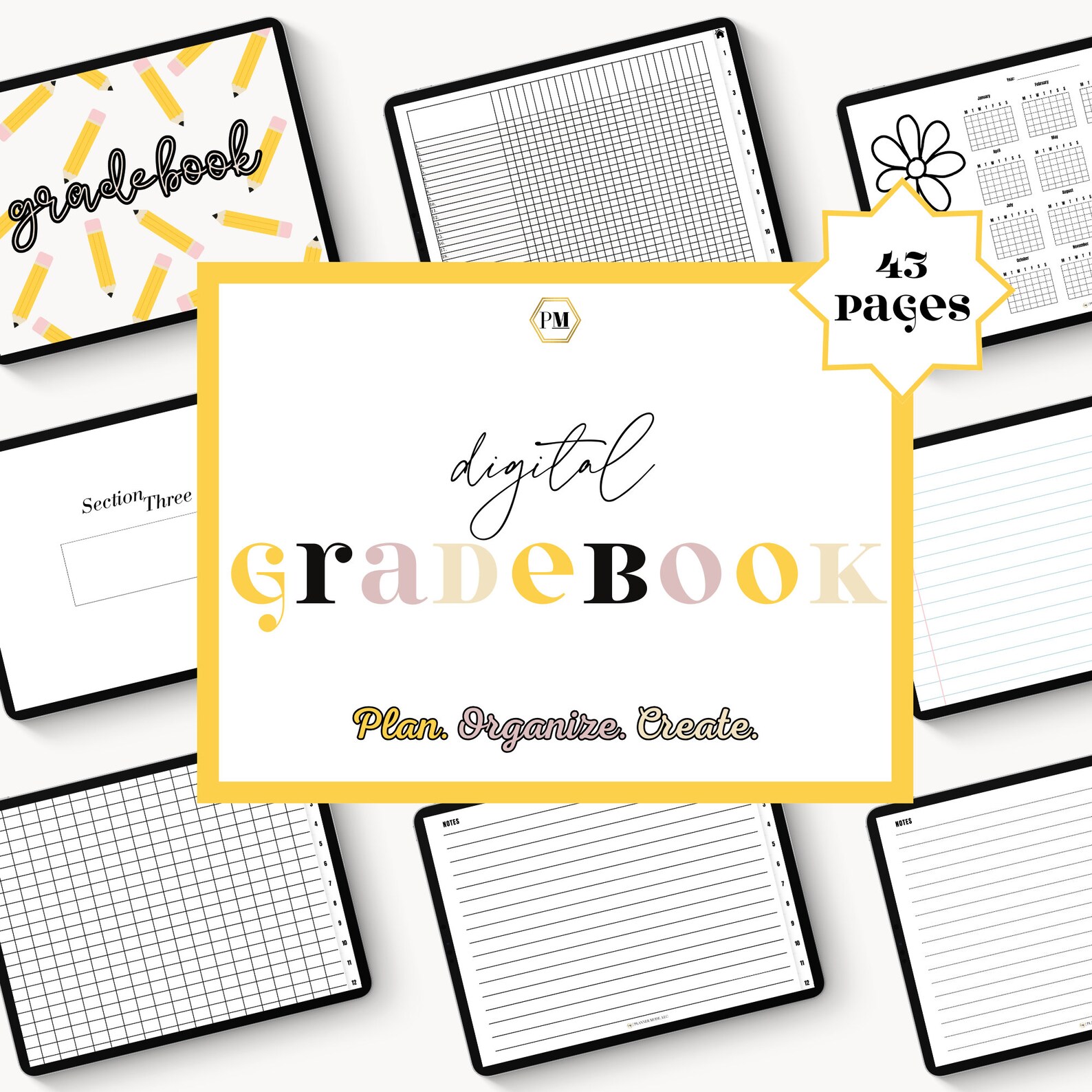 Digital Teacher Gradebook: Homeschool Grading System (digital Download ...