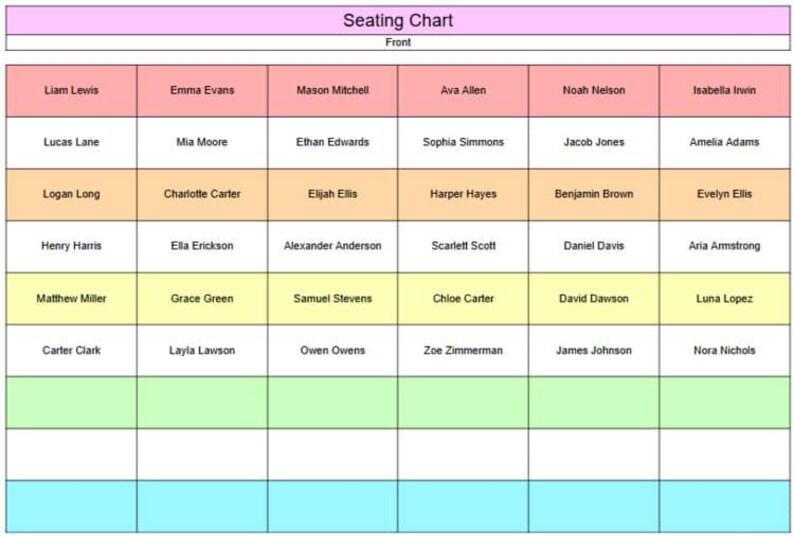 Editable Seating Chart, Classroom Desk Layout, Seat Assignment, Google ...