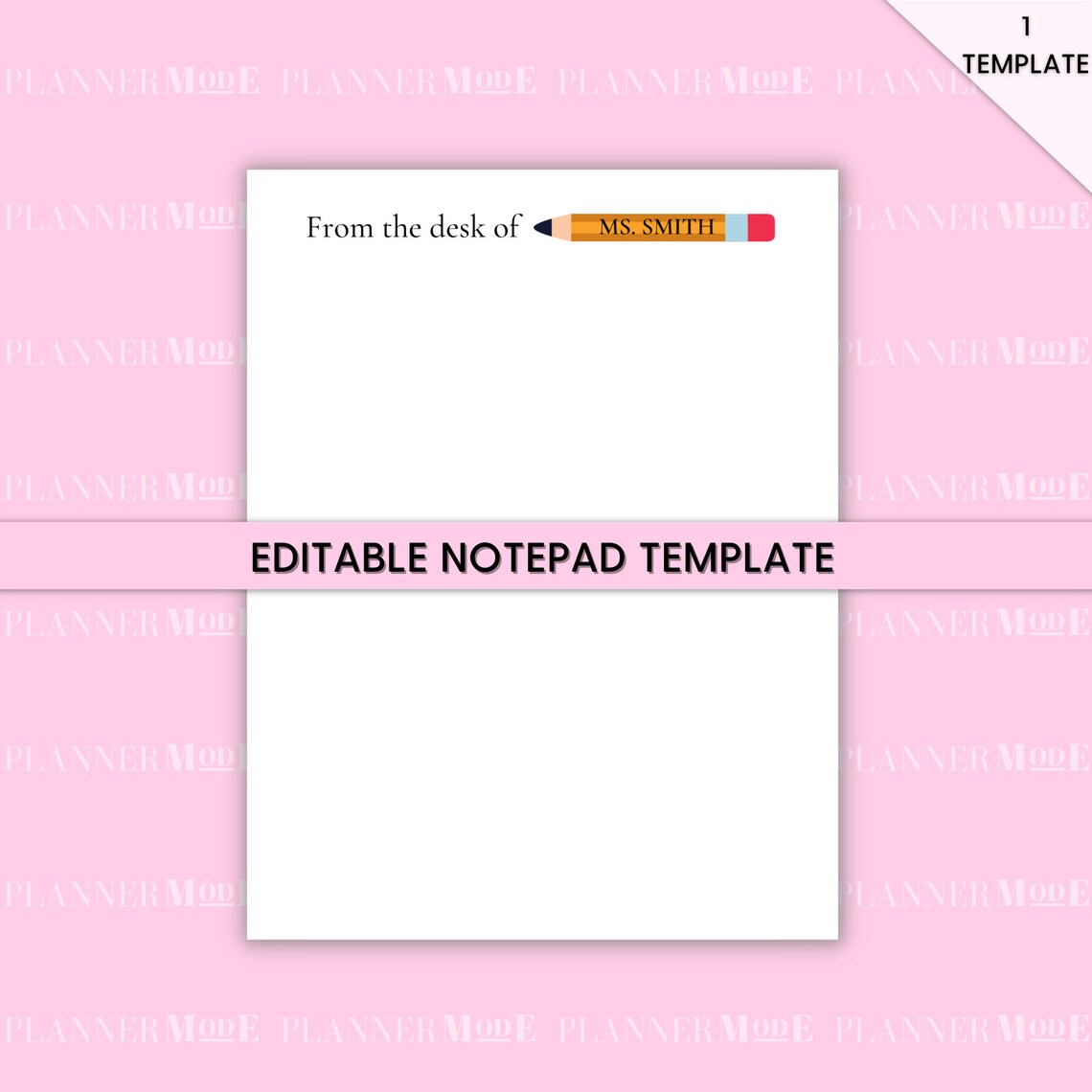 EDITABLE Pencil Custom Teacher Notepad Office Notepad - Etsy