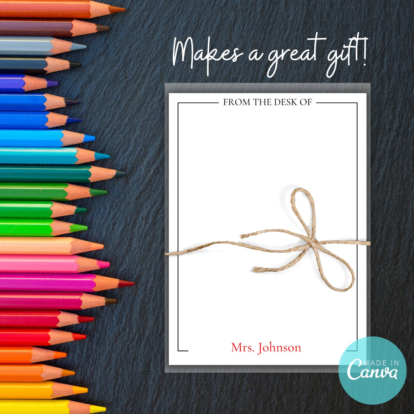 Editable Teacher Notepad Template, From the Office Of, From the Desk of ...