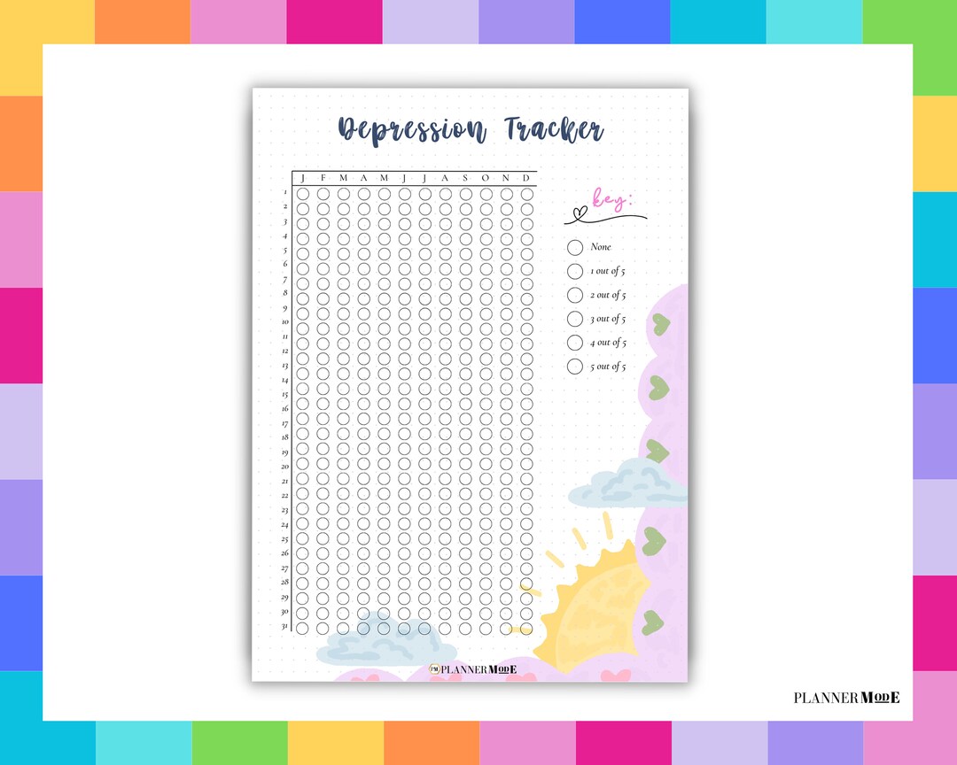 Depression Tracker, Mental Health Journal, Self Care, Wellness Journal ...