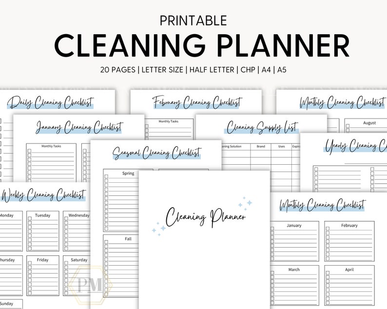 Monthly Cleaning Planner Weekly Cleaning Checklist Cleaning - Etsy