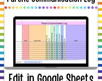 Editable Parent Communication Log, Digital Teacher Contact Tracker ...