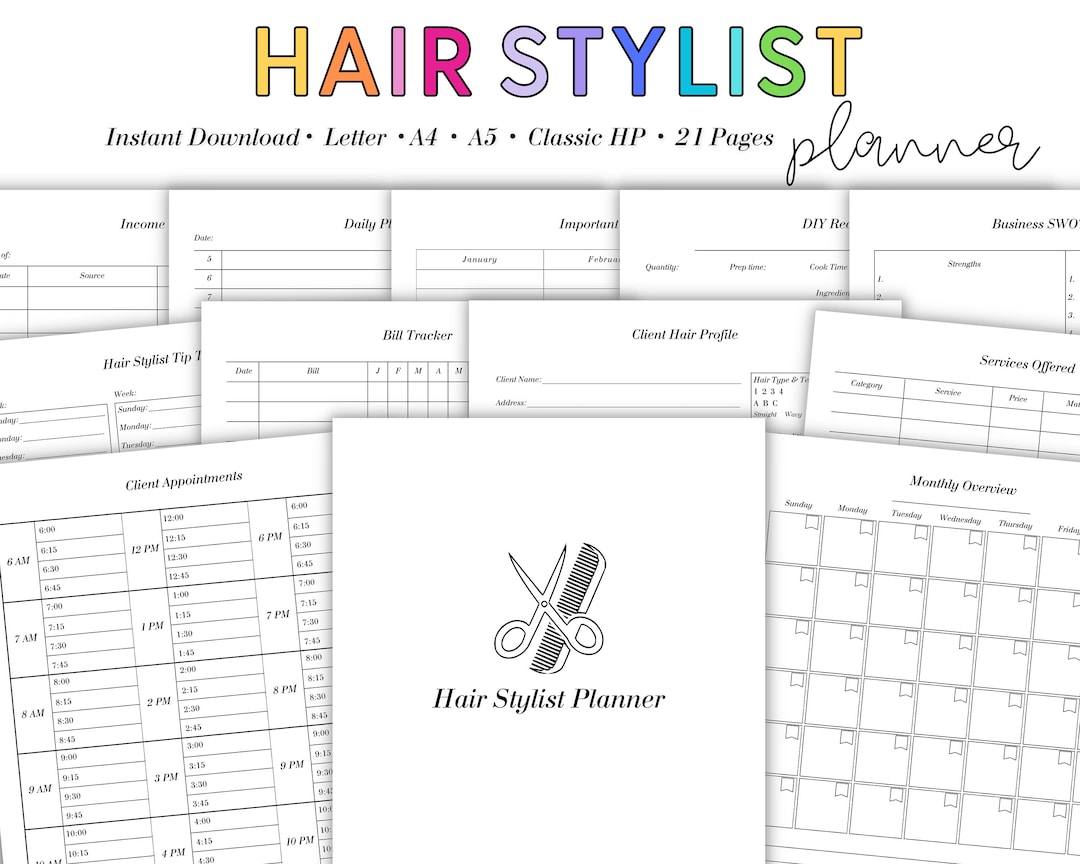 Hair Stylist Client Book, Hair Salon Business Owner, Hair Client ...