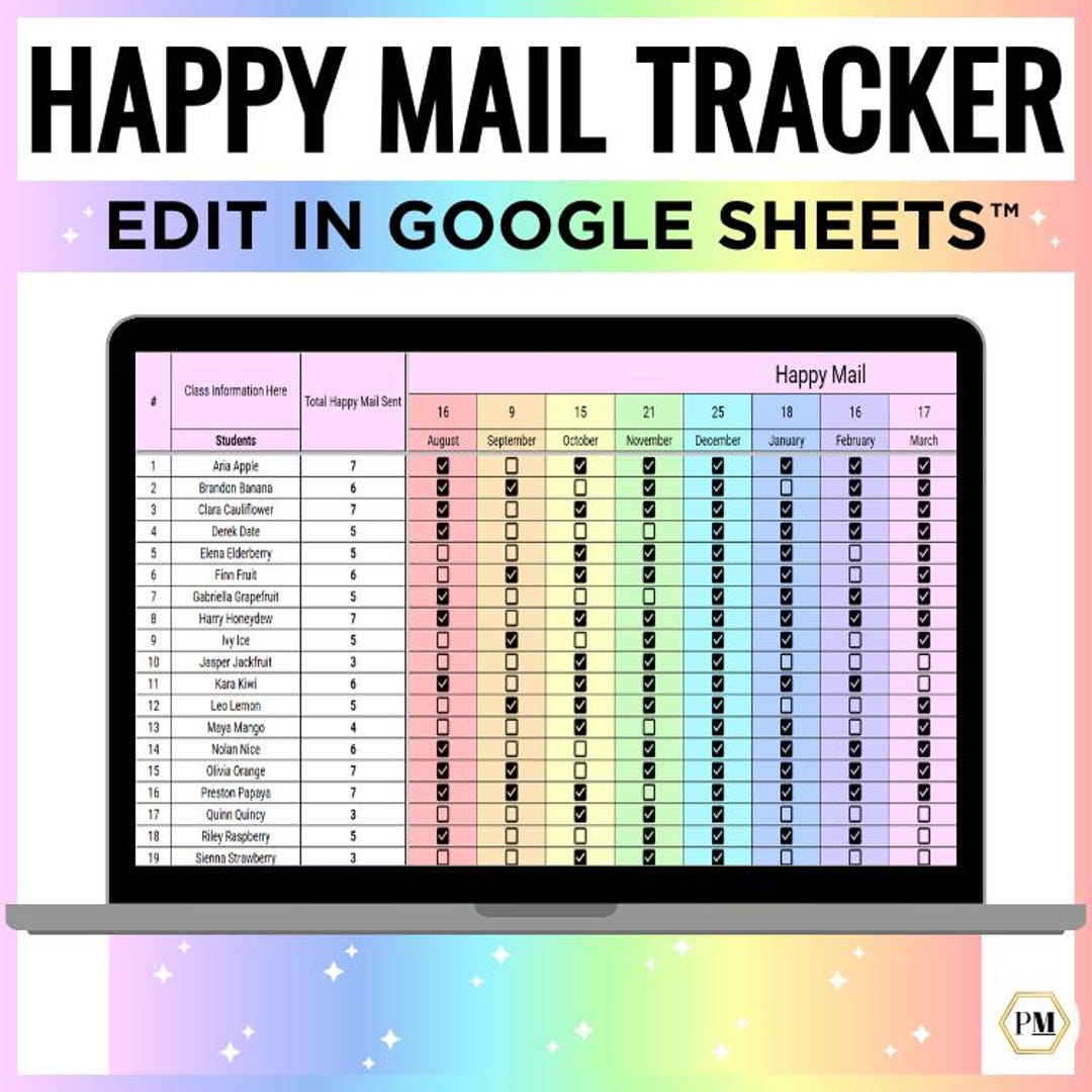 Happy Mail Tracker, Positive Student Note Home, Good Behavior Mail Log ...