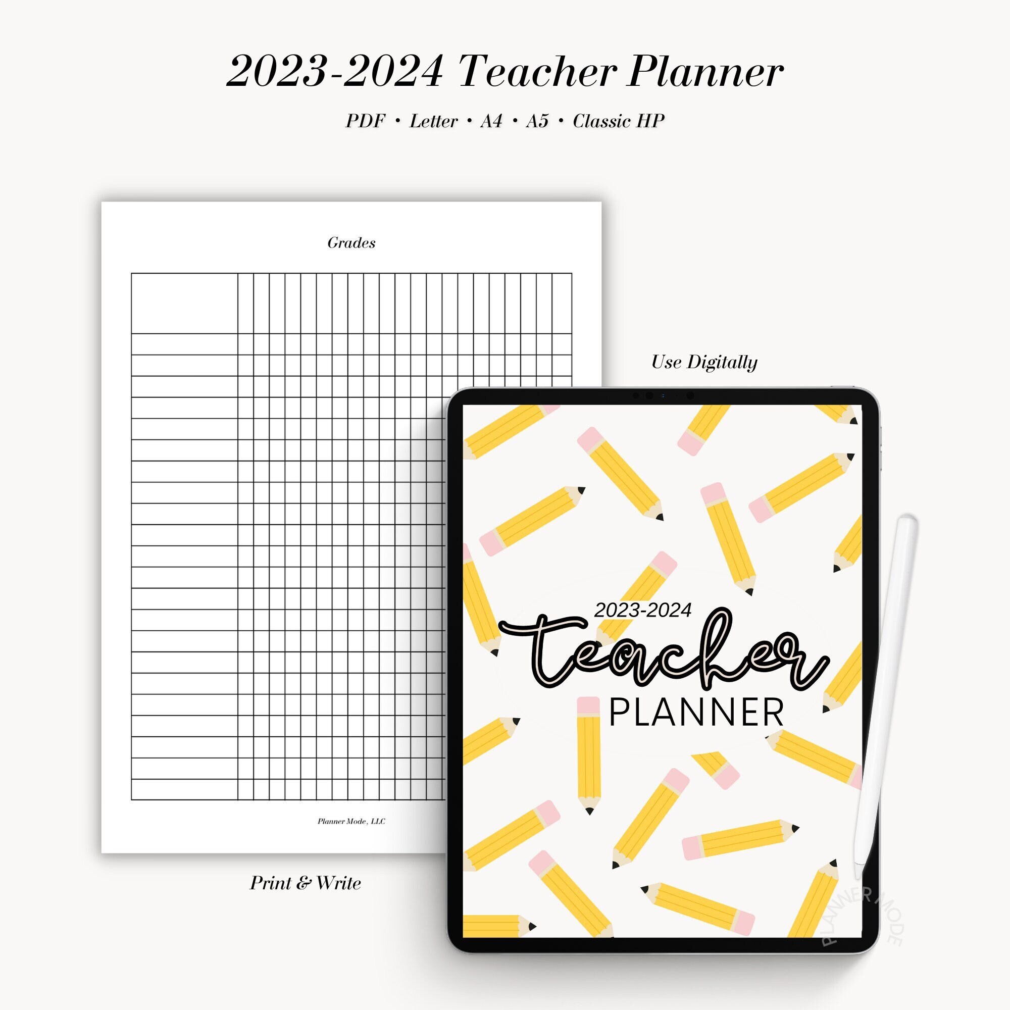 Teacher Academic Planner Teacher Gradebook 2023 2024 Teacher - Etsy
