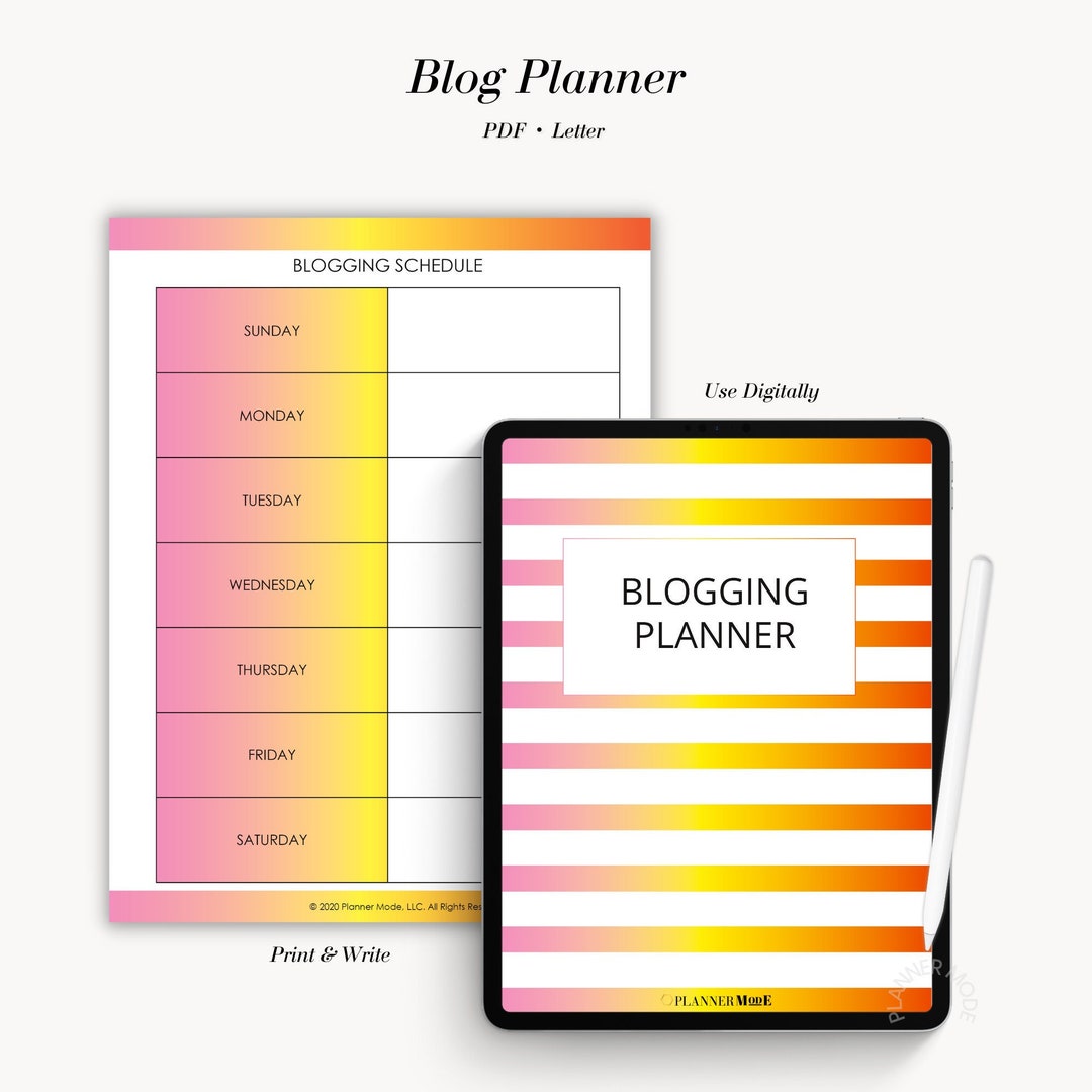 Blog Planner Printable, Marketing Planner, Business Binder, Blog ...