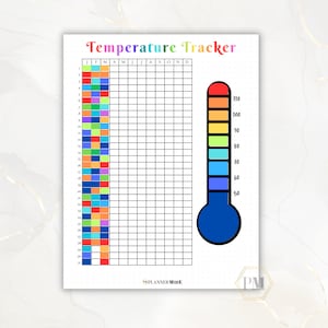 Temperature Tracker, Weather Log, Yearly Temperature Tracker, Fever ...