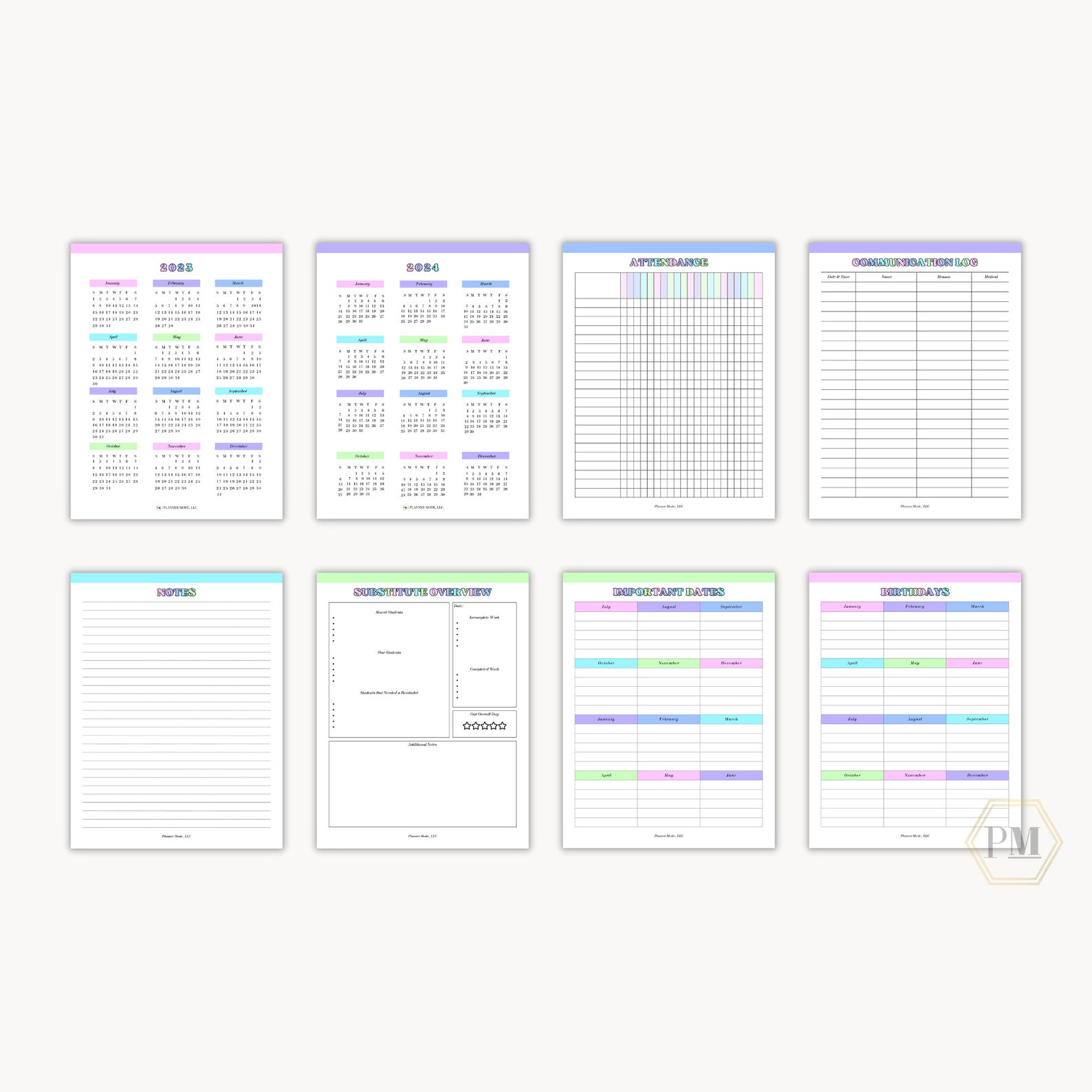 Apple Teacher Planner Printable Teacher Gradebook 2023-2024 - Etsy