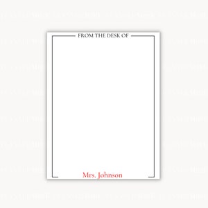 Editable Teacher Notepad Template, From the Office Of, From the Desk of ...