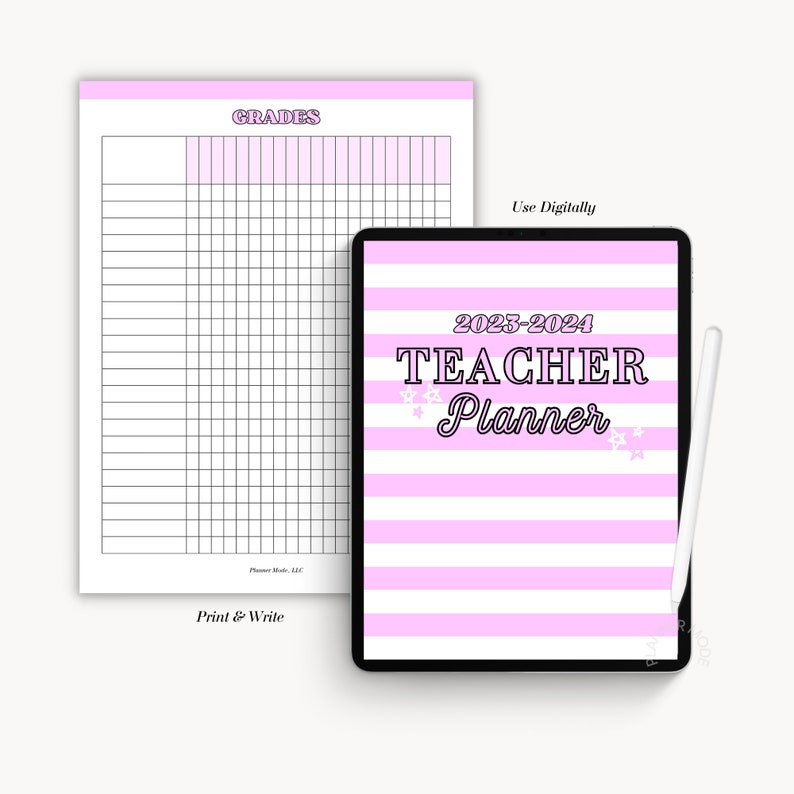 Teacher Planner Printable Teacher Gradebook 2023-2024 - Etsy