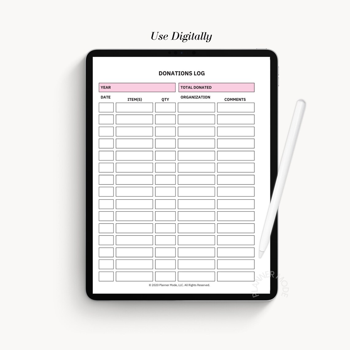 Donation Log, Donations Tracker, Printable Donation Log, Tithe Tracker ...