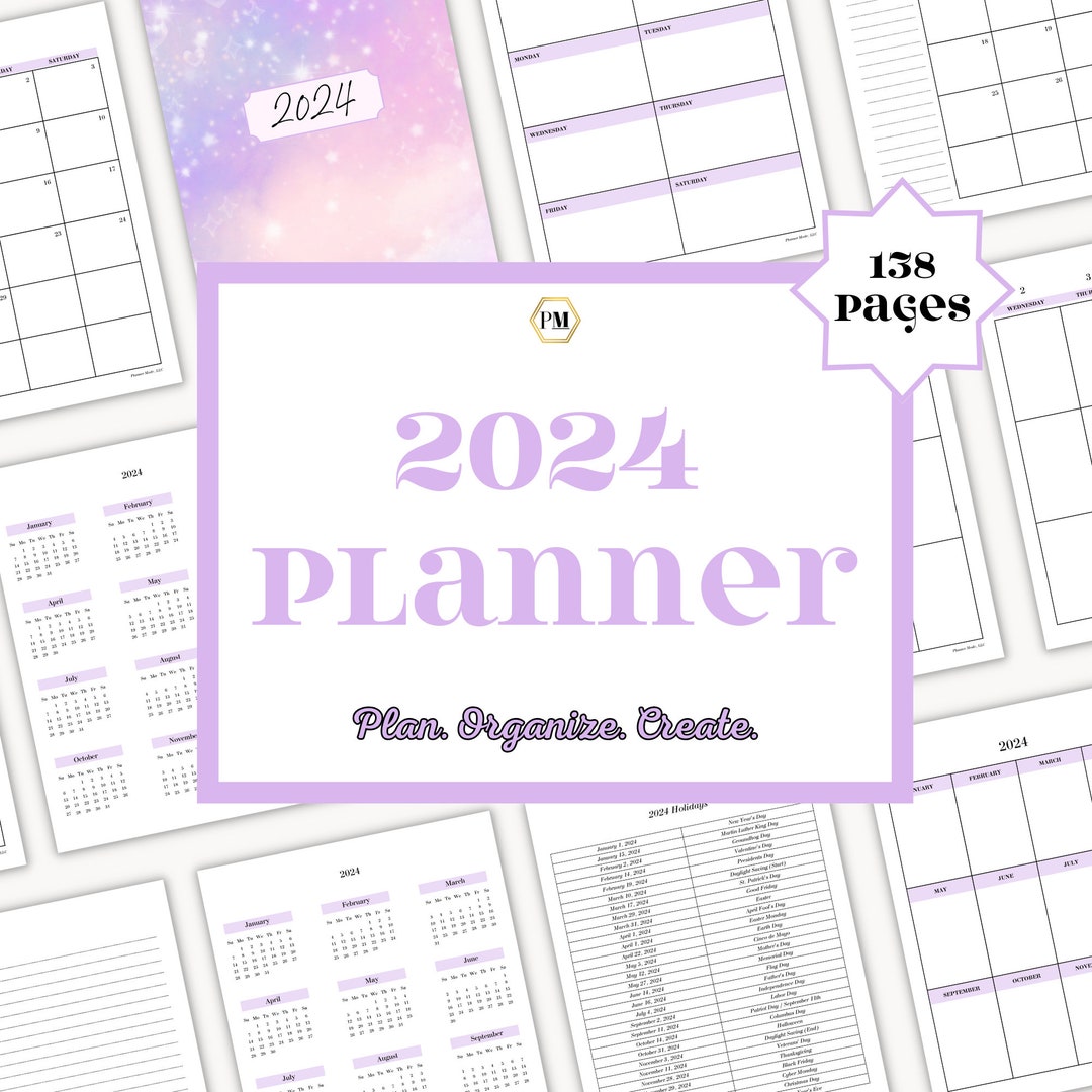 2024 Planner Printable Monthly 2024 Planner Weekly 2024 - Etsy