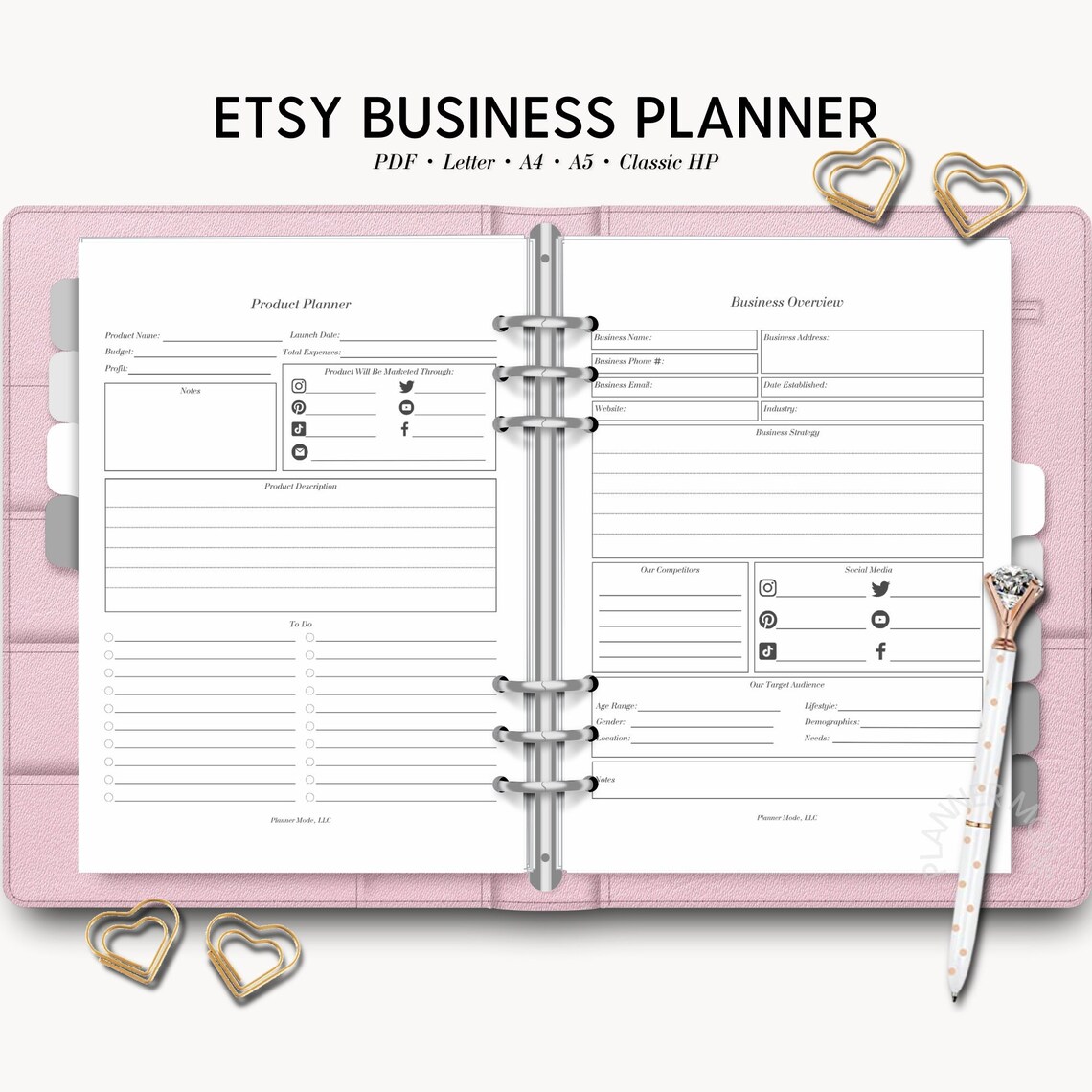Etsy Business Planner, Small Business Planner, Product Planner, Craft ...