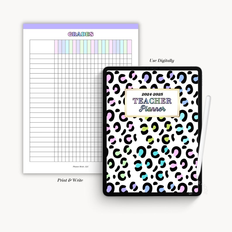 2024 2025 Teacher Planner Printable, Teacher Gradebook, Digital Teacher ...