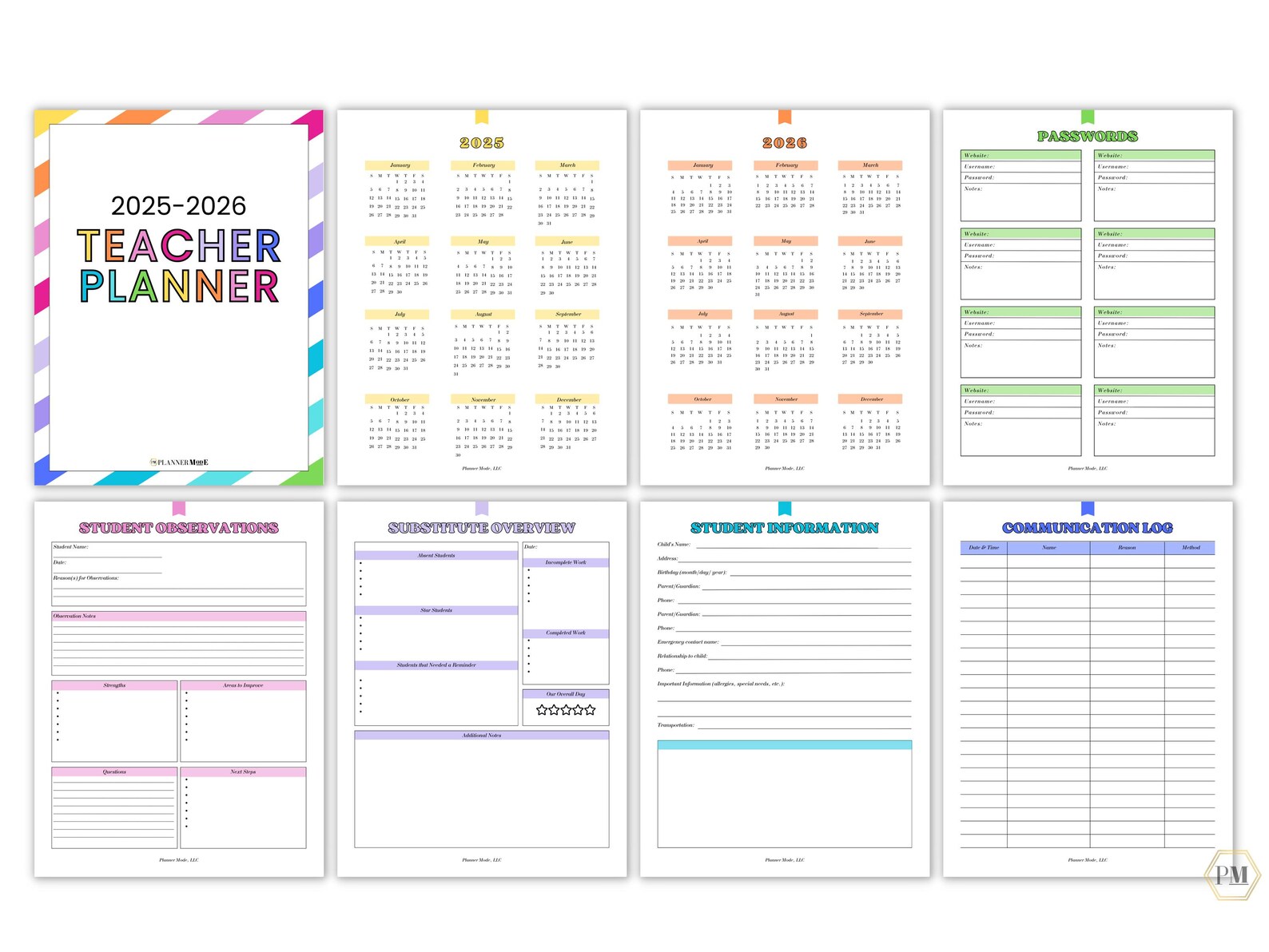 2025-2026 Teacher Planner: Digital Gradebook (digital Download) - Etsy