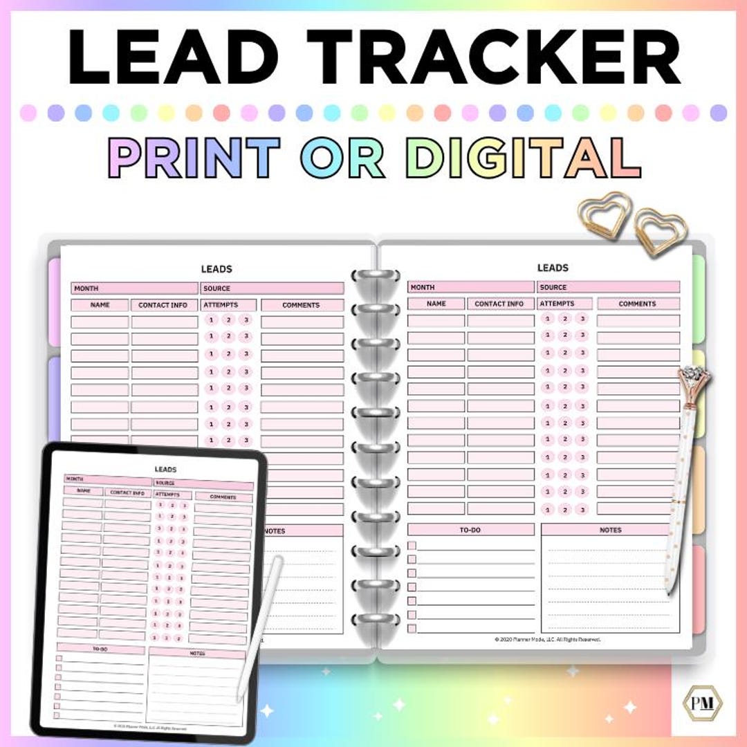 Lead Tracker: Printable Call Log, Follow up (letter Size) (digital ...