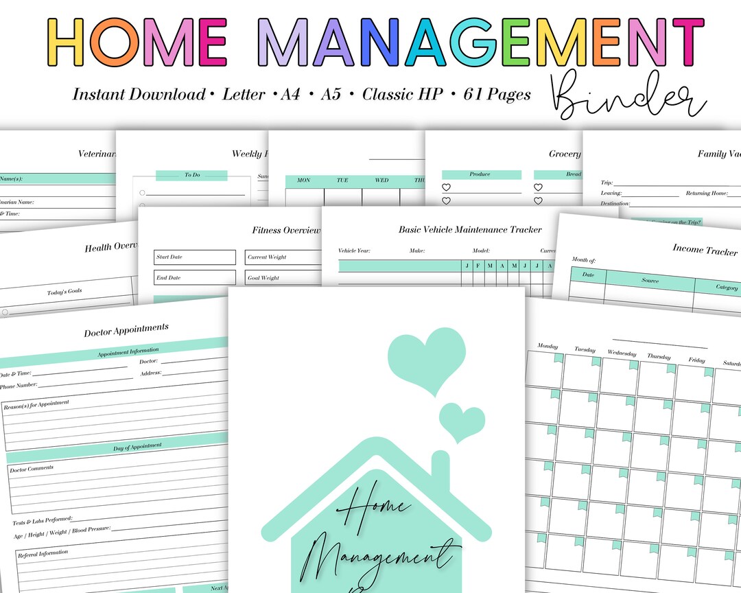 Home Management Binder, Household Binder, Home Binder, Family Household ...