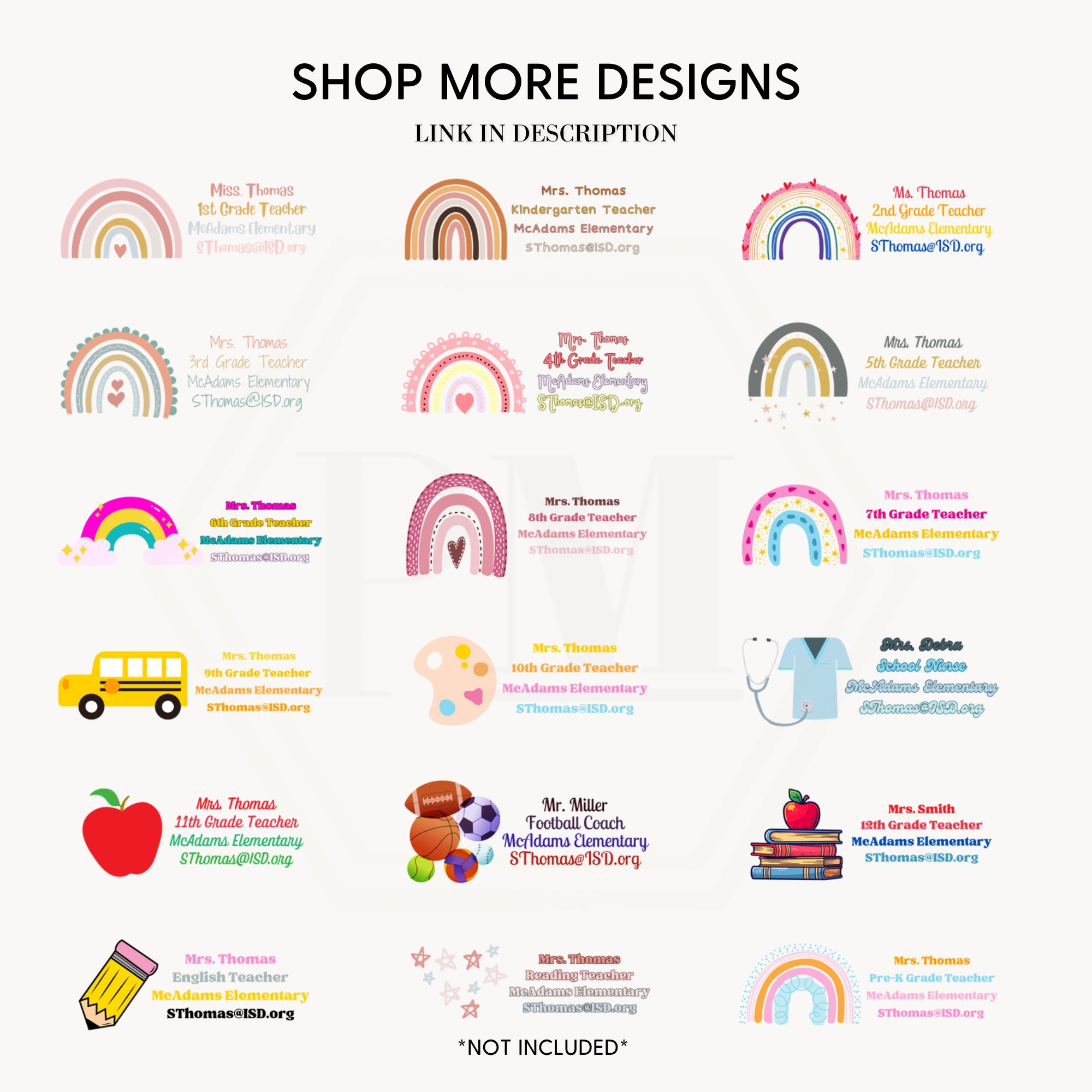 Rainbow Teacher Email Signature, Gmail Signature, Custom Email ...