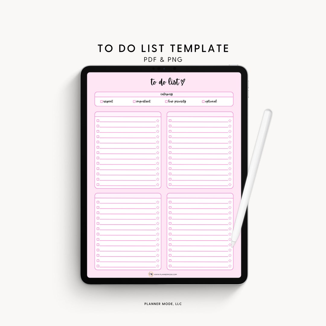 Goodnotes to Do List, to Do List Template, Task Organizer, Everyday ...