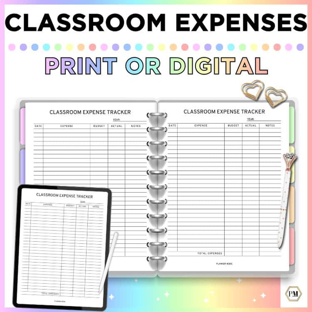 Teacher Expense Tracker, Printable Teacher Budget Sheet, Classroom ...