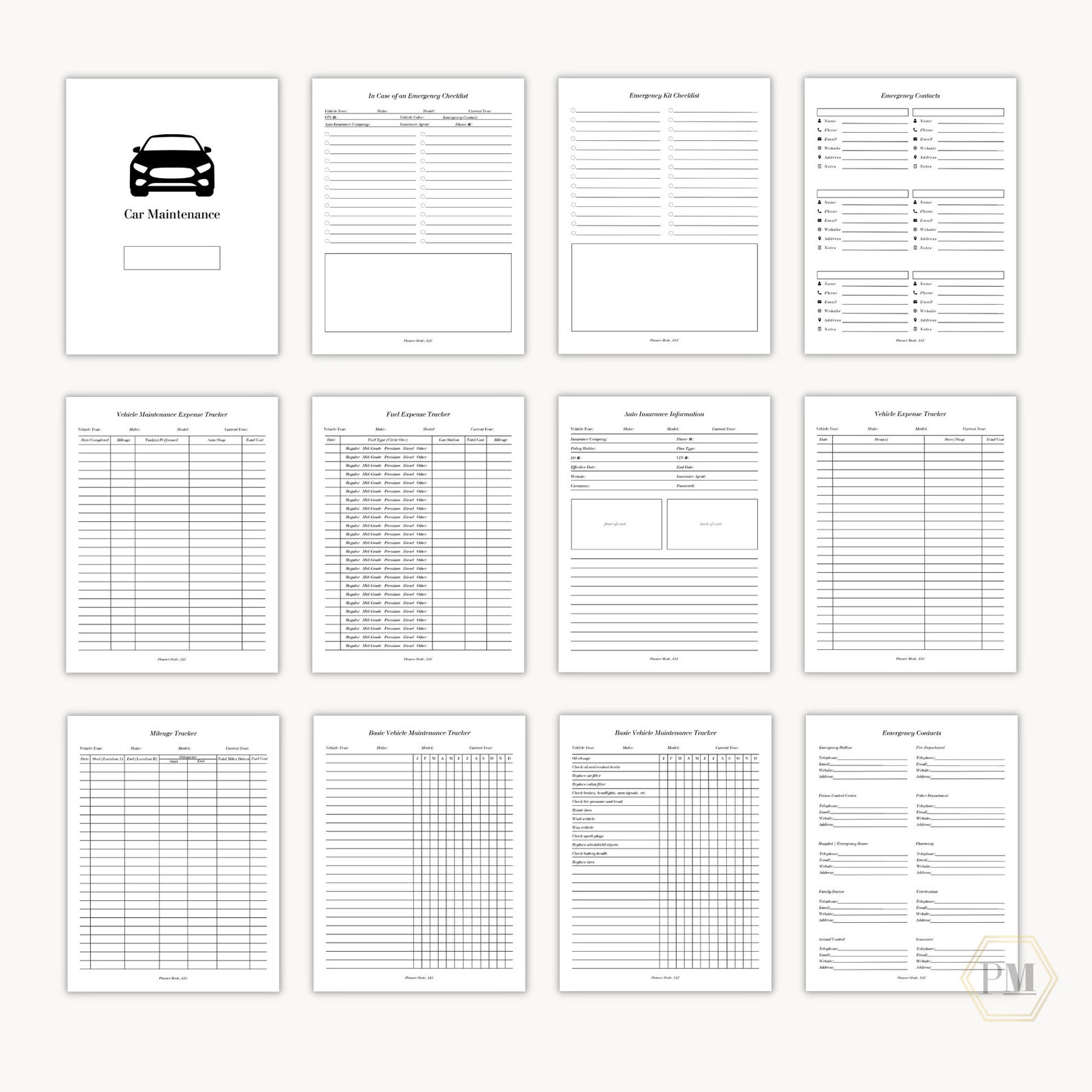Car Maintenance Log: Vehicle Service & Repair Tracker (digital Download ...