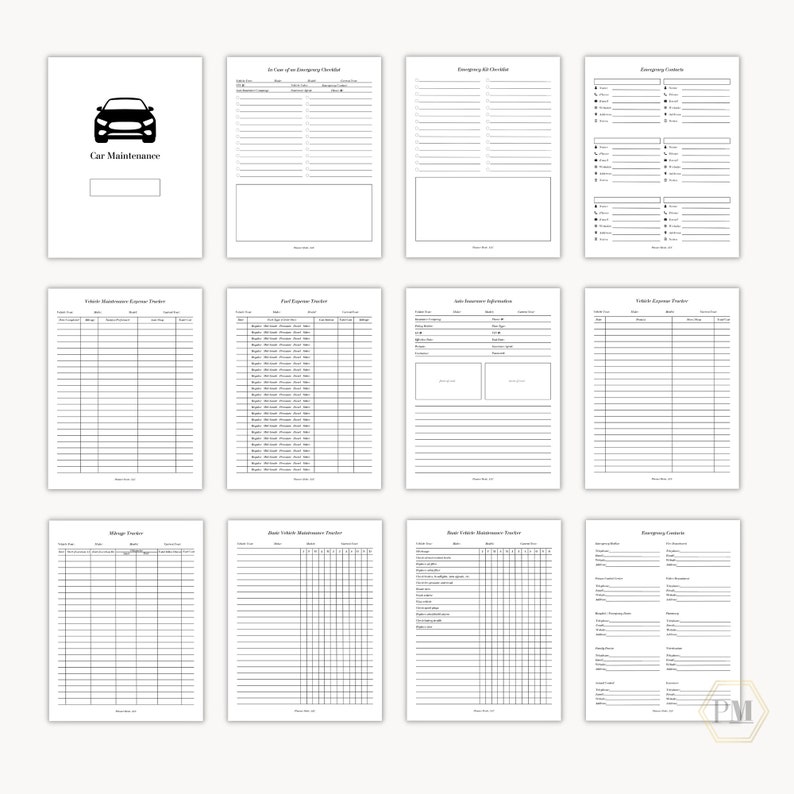 Vehicle Maintenance Log Car Maintenance Binder Car Repairs - Etsy