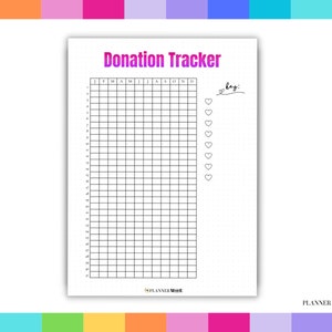 Donation Tracker, Gift Giving Log, Holiday Donations, Donation ...