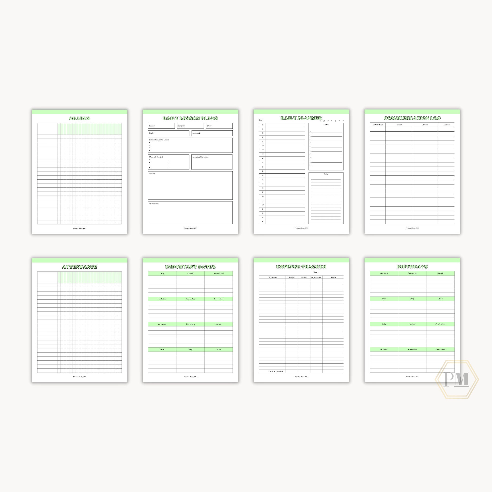 Teacher Planner Printable Teacher Gradebook 2023-2024 - Etsy