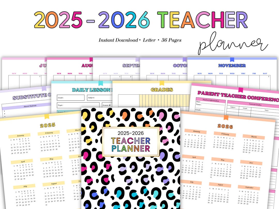 2025-2026 Teacher Planner Printable: Homeschool & Classroom Organizer ...