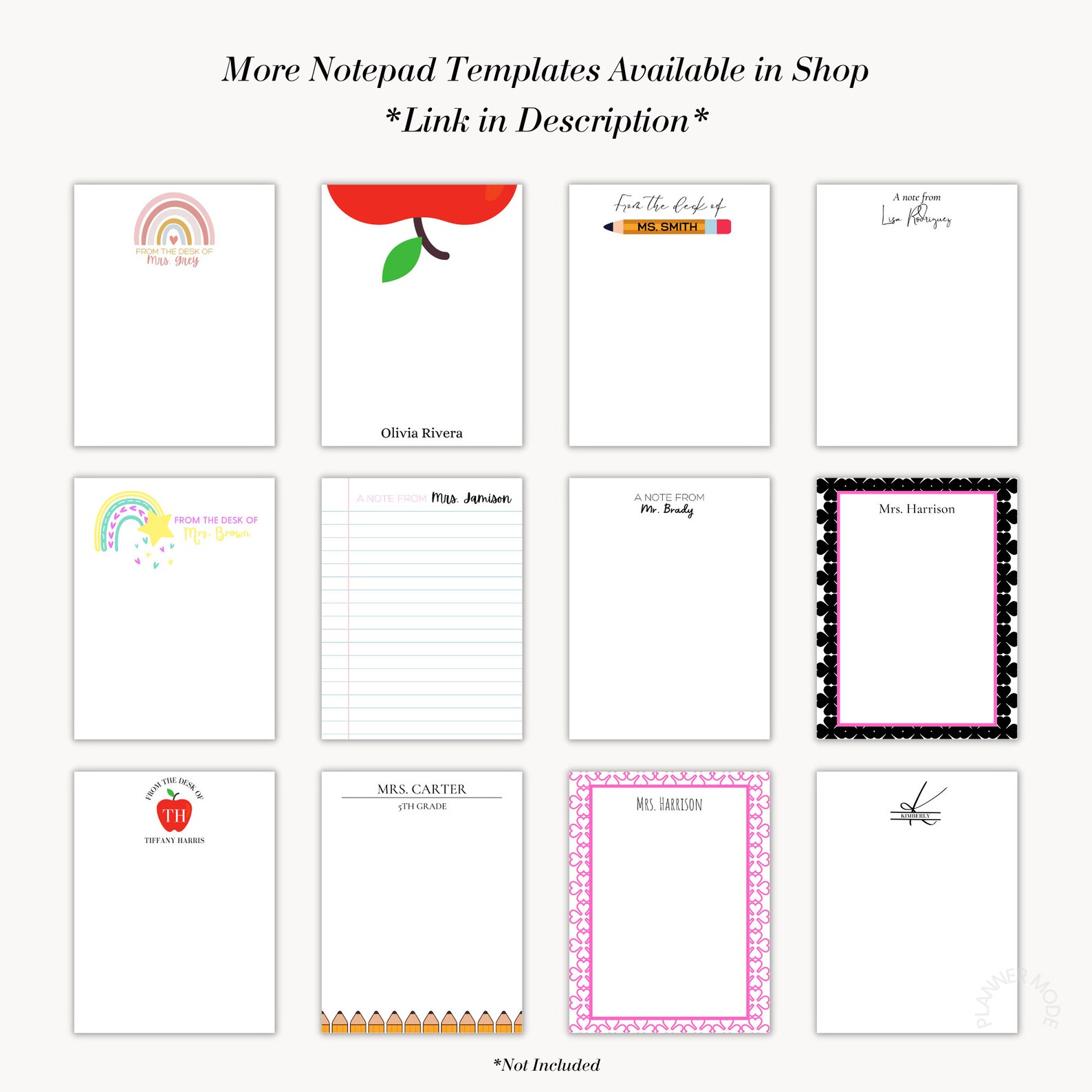 Pencil Teacher Stationery, Office Notepad, Personalized Stationery ...
