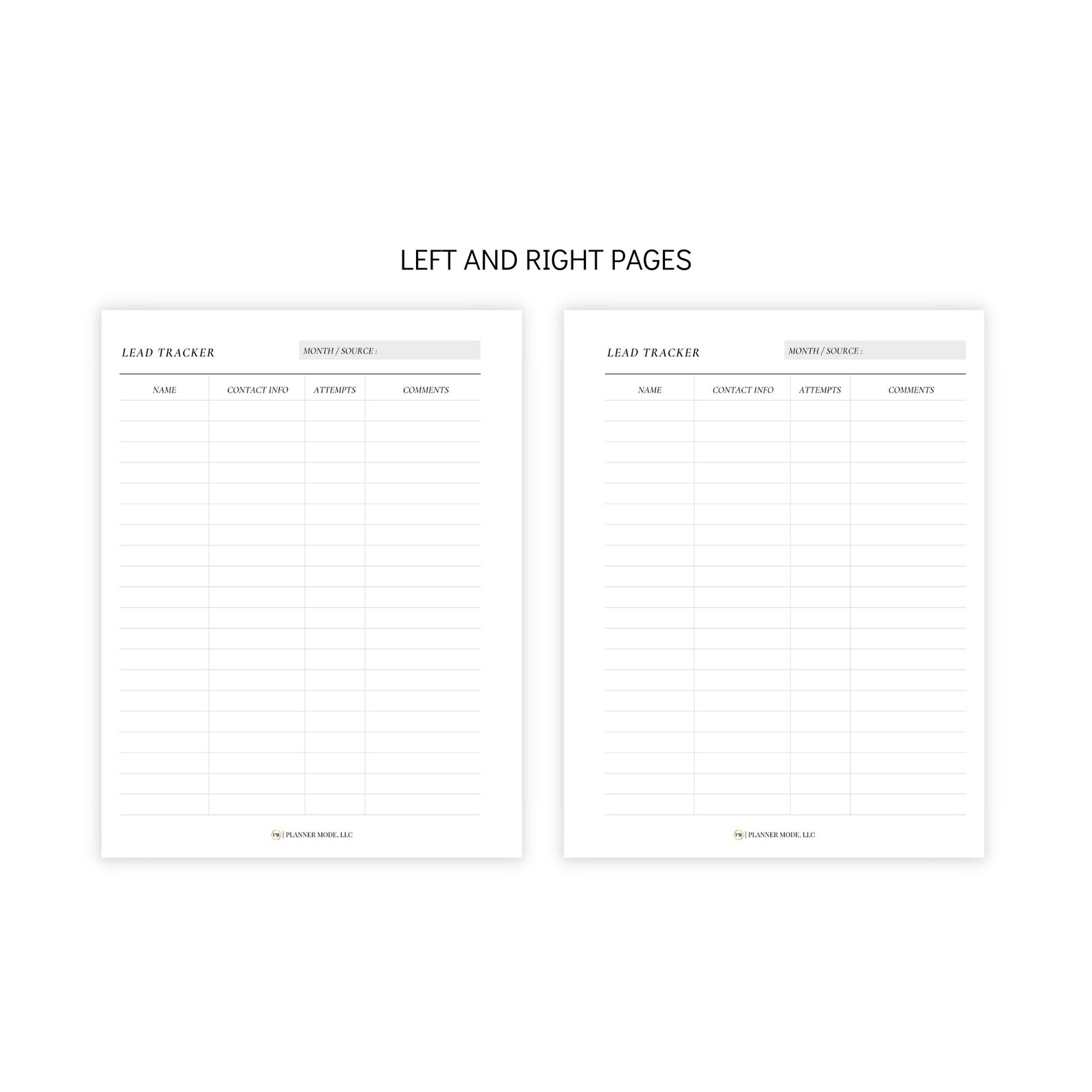 Lead Tracker, Printable Leads, Leads Insert, Minimal Leads Log - Etsy