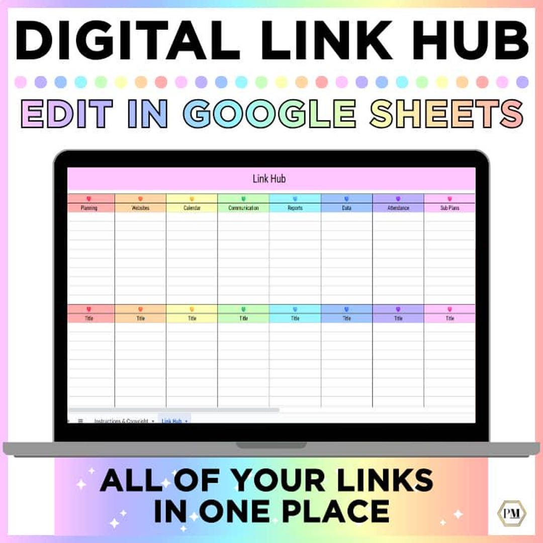 Digital Link Hub, Link Organizer, Teacher Hub - Google Drive, Editable ...