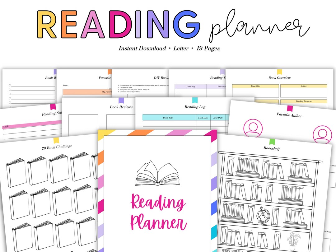 Reading Planner Printable | Book Tracker and Reading Log for Book ...