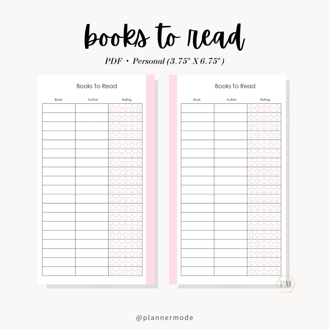 Reading Tracker, Books to Read, Books Printable, Books Planner, Library ...