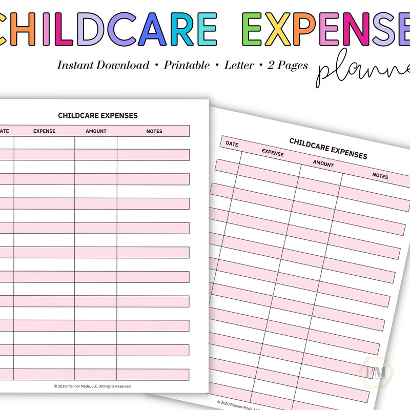 Daycare Payment Record - Etsy