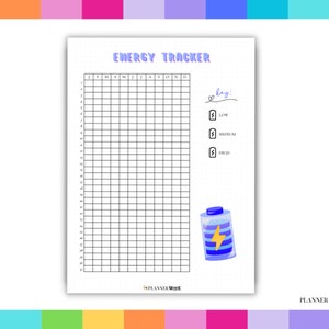 Energy Tracker, Overall Health Tracker, Energy Levels, Health Planner ...