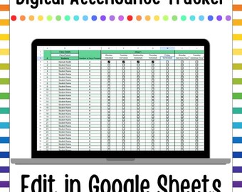 Attendance Tracker, Google Sheets Template, Editable Student Attendance ...