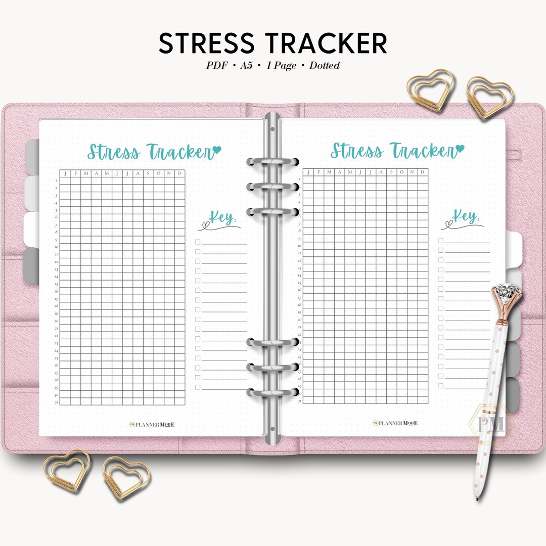 Stress Tracker Stress Management Daily Stress Tracker - Etsy