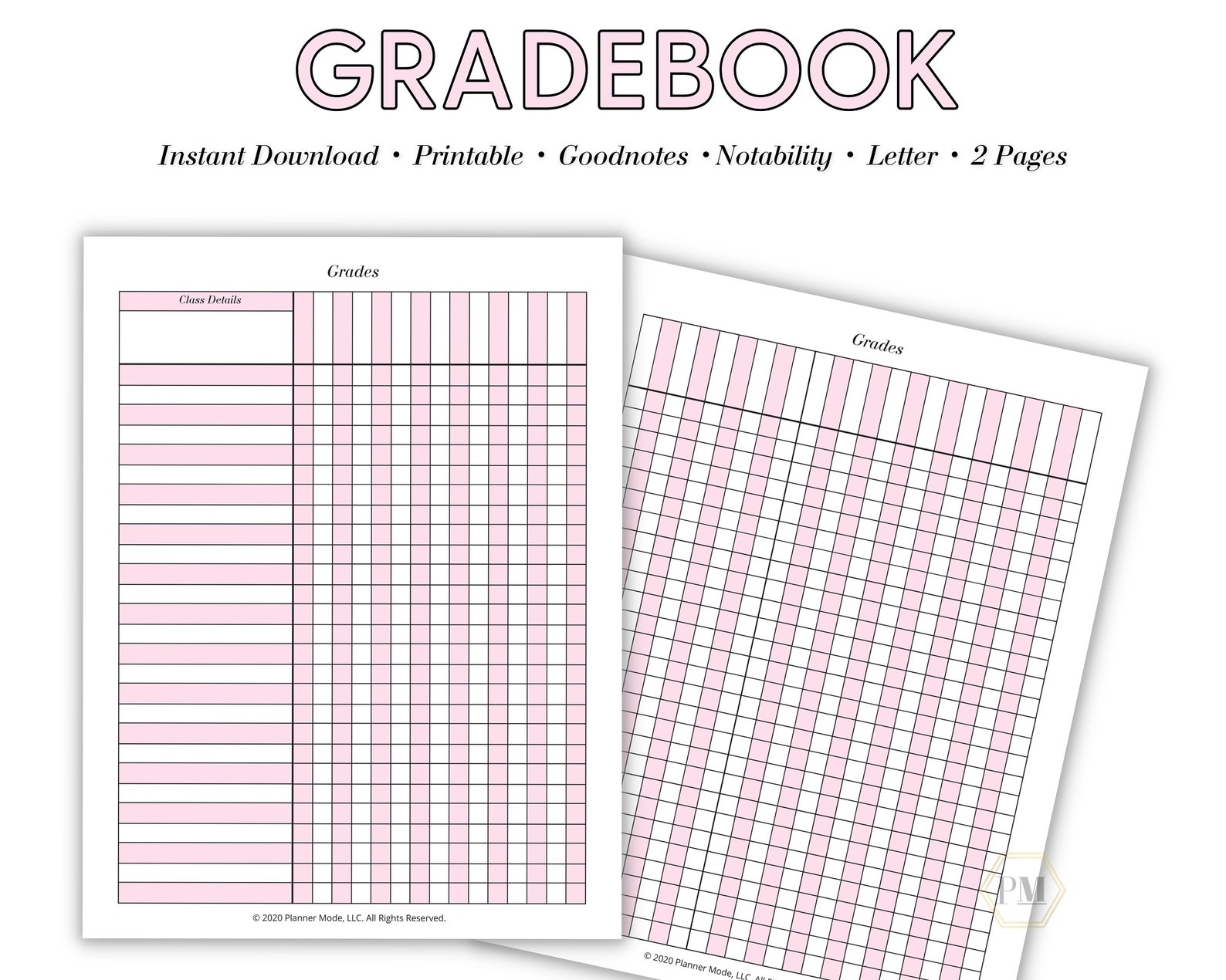 Grade Book for Teachers, Printable Grade Book, Teacher Grading System ...