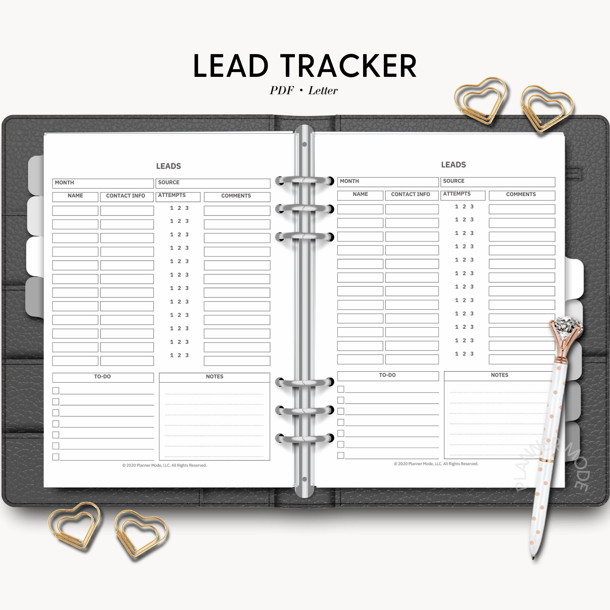 Lead Tracker: Sales Call Log, Follow up (letter Size) (digital Download ...