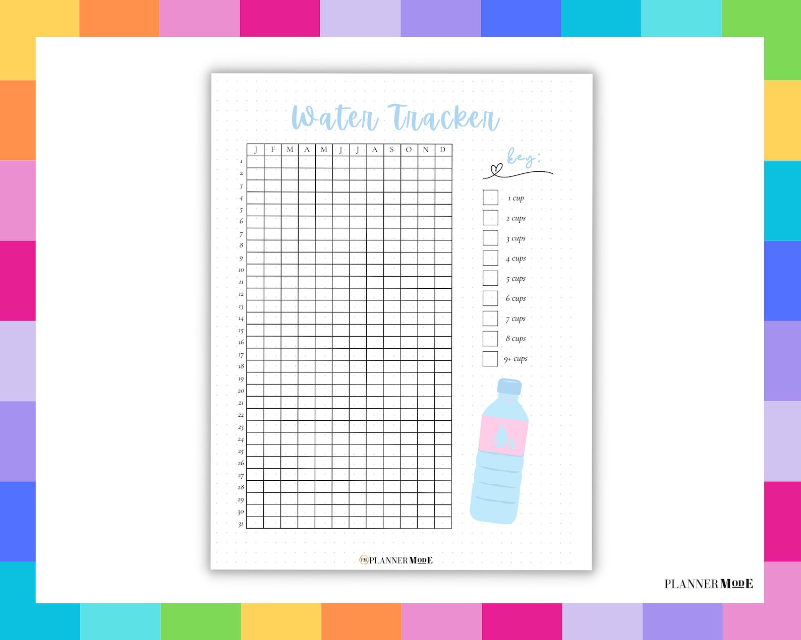 Water Tracker, Daily Water Intake, Water Log, Hydration Log, A5 Dot ...